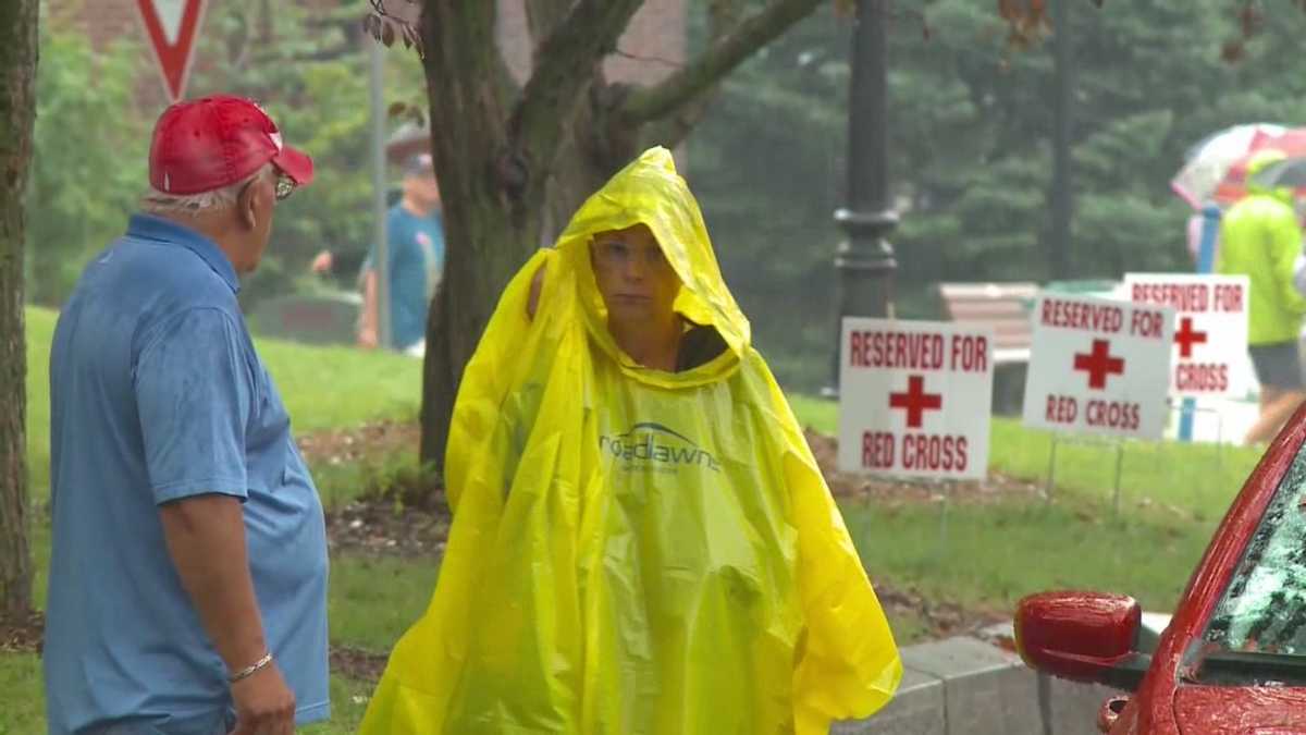 Rain is soaking the Iowa State Fair Friday