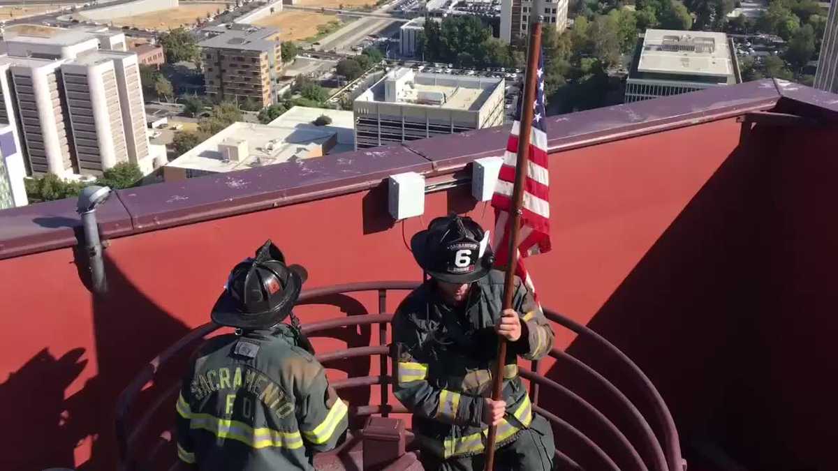 Sacramento firefighters climb stairs to honor fallen heroes