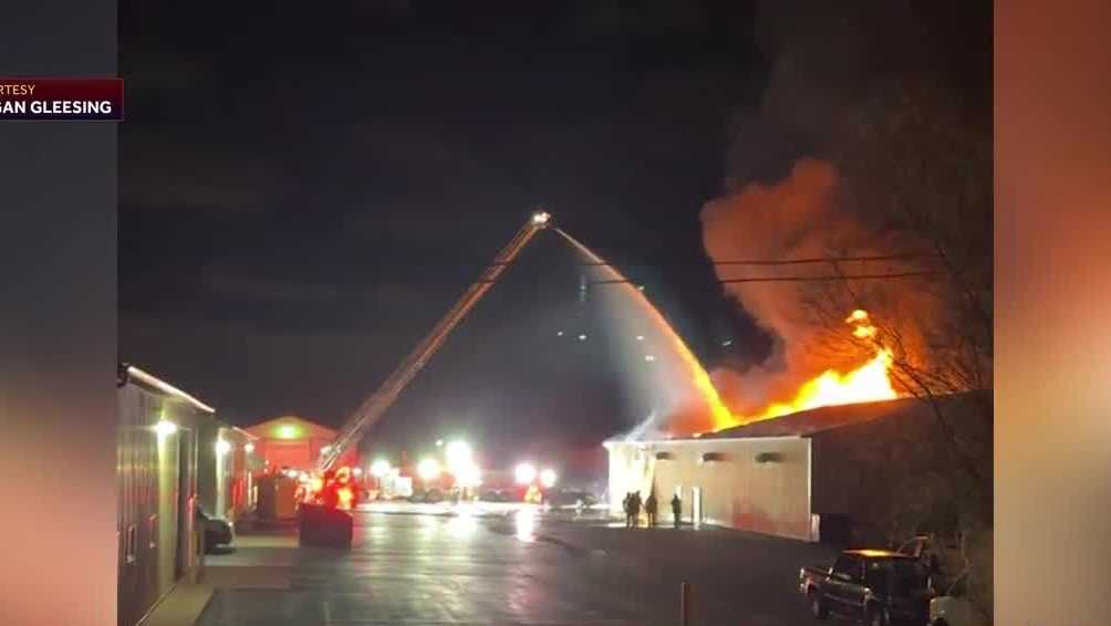 Crews battle massive fire at industrial park in Big Bend