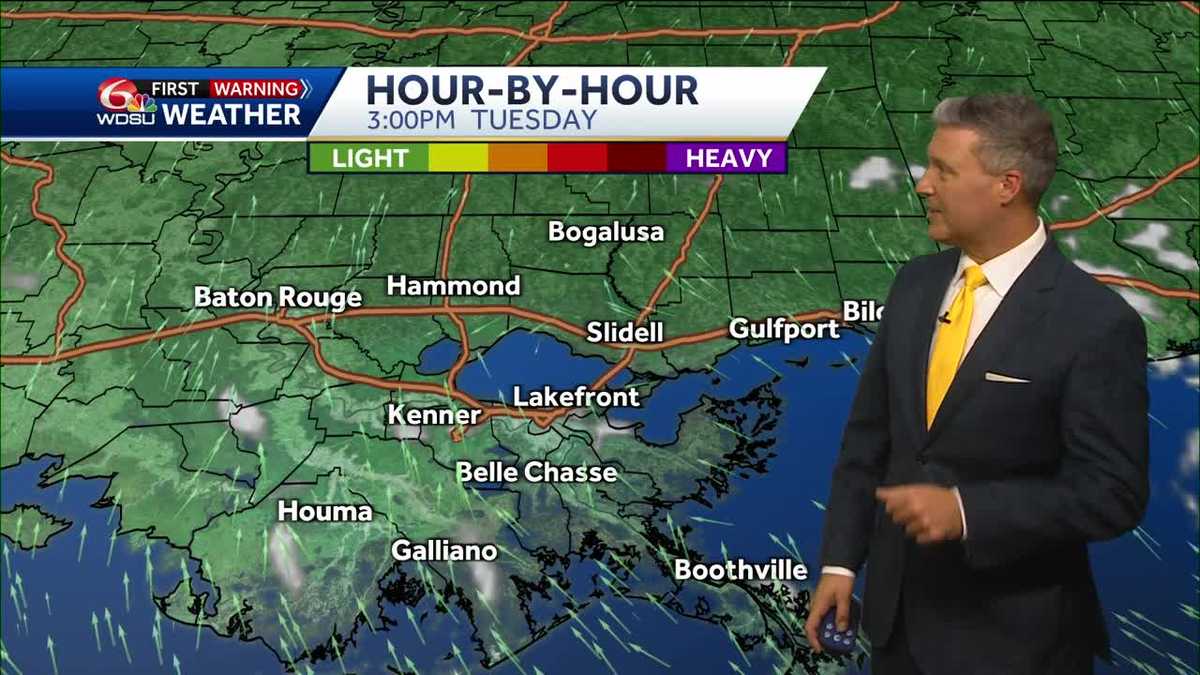New Orleans weather forecast morning low high temp rain chances