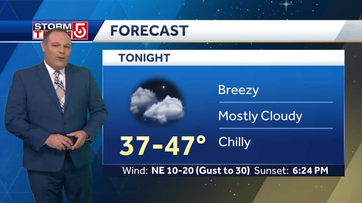 Video: Breezy conditions continue overnight