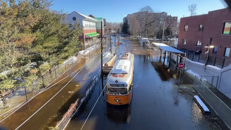 Mattapan trolley resumes service after ice dam floods tracks