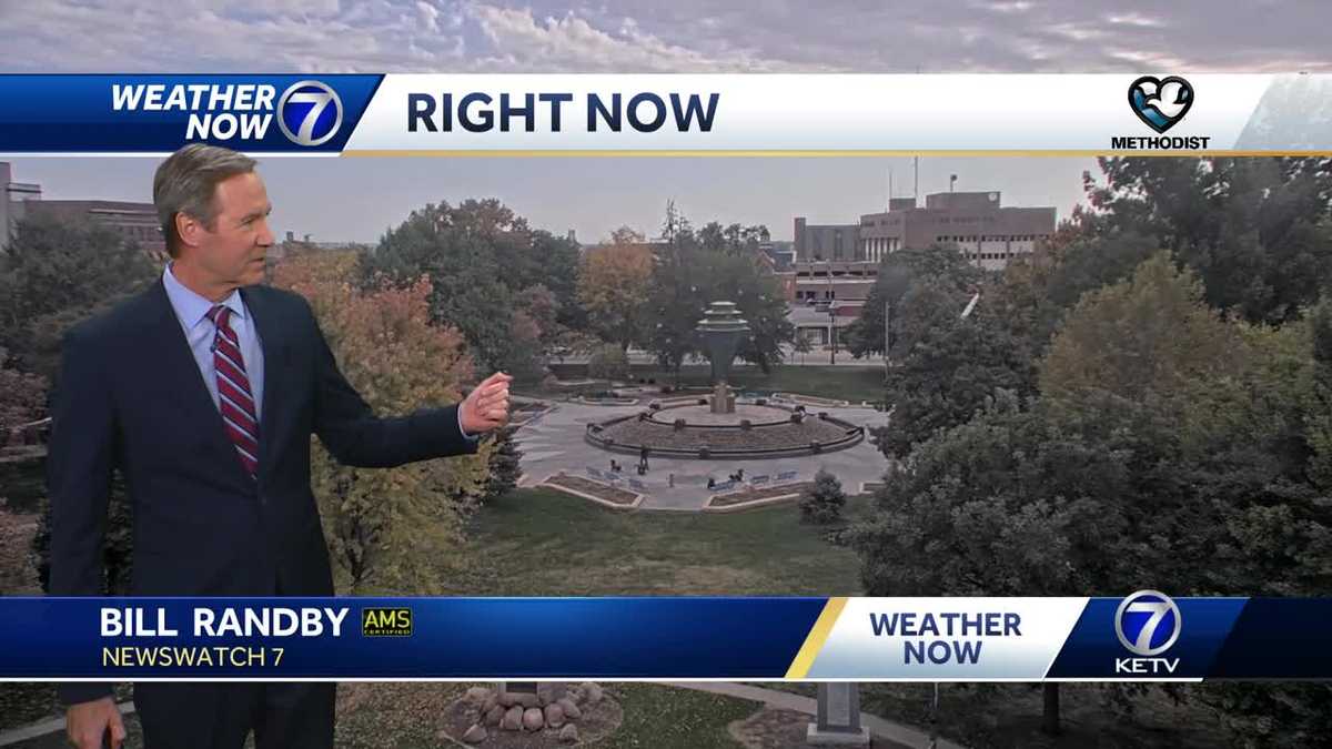 Breezy and mild evening in the Omaha area, some clouds though