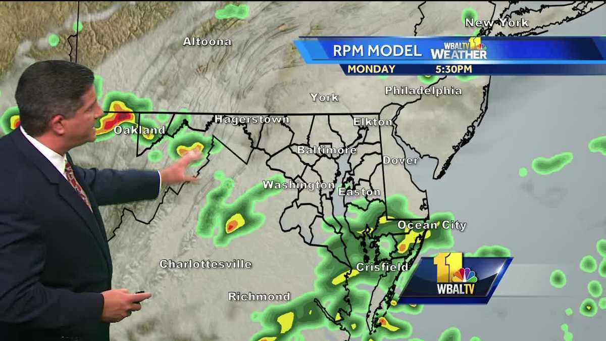 Tony shows when rain moves in Monday