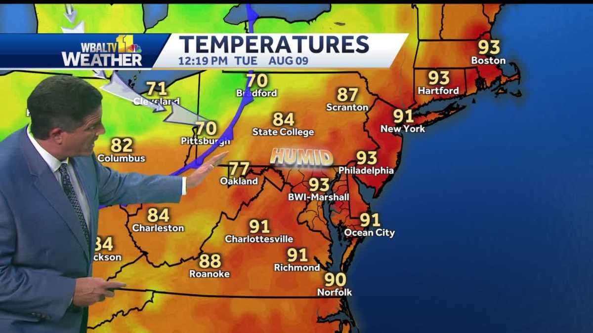 Very humid, temperatures in the upper 90s