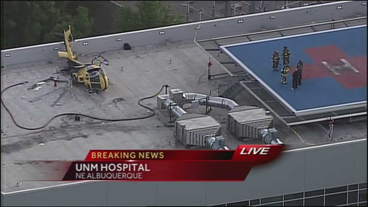 Helicopter crashes lands on UNMH roof