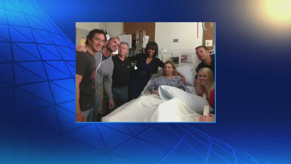 First lady meets with bombing survivors