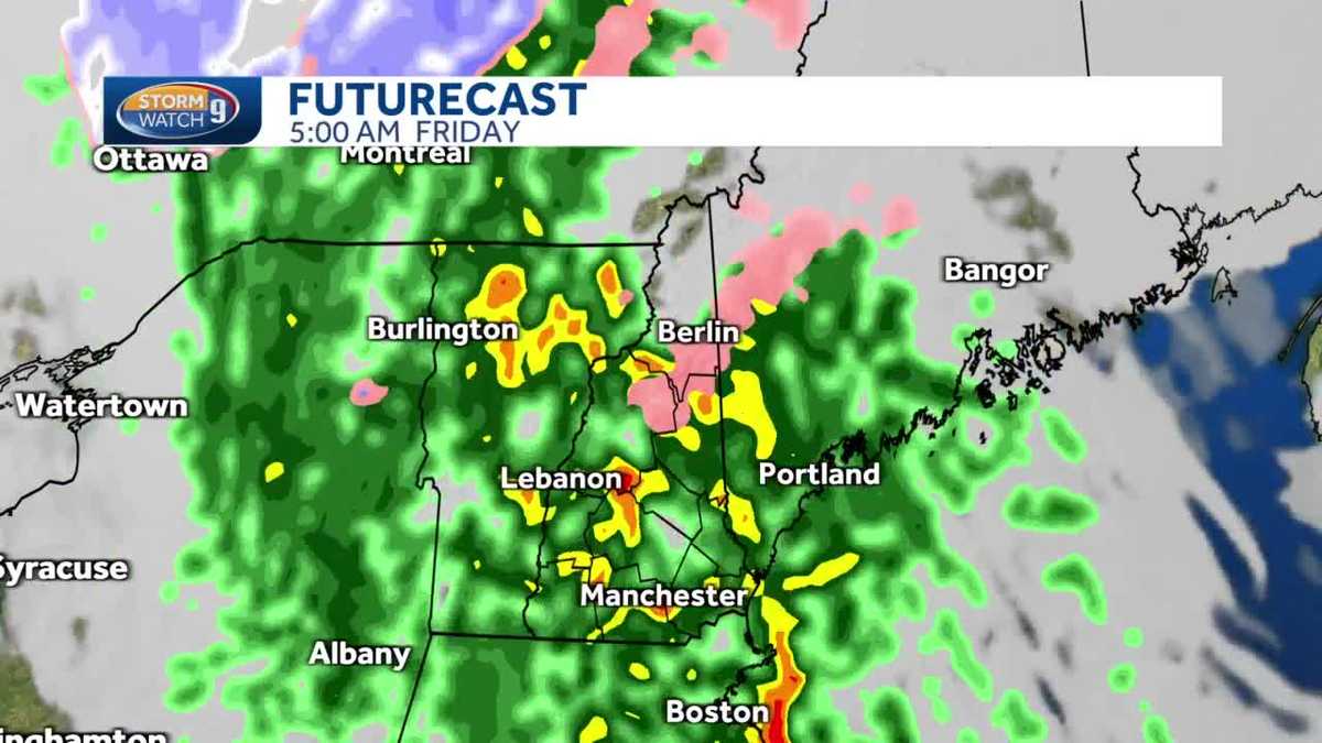 NH forecast: Steadier rain late Thursday night, Friday morning