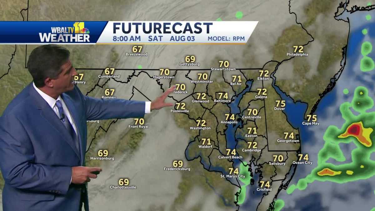 Some clouds, chance for t-storm Saturday