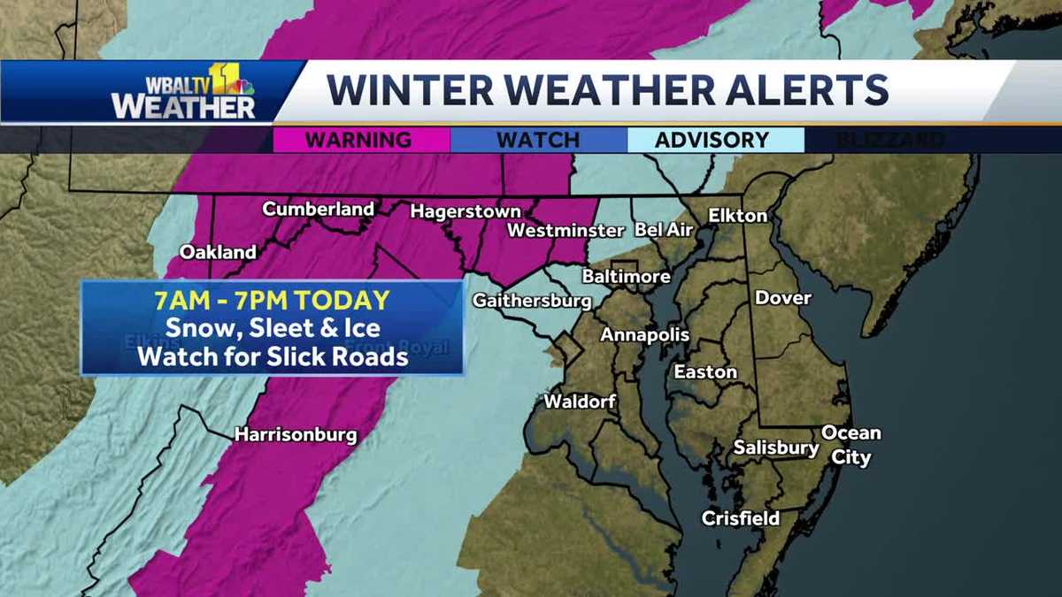 Winter weather alerts ahead of today's rain and snow