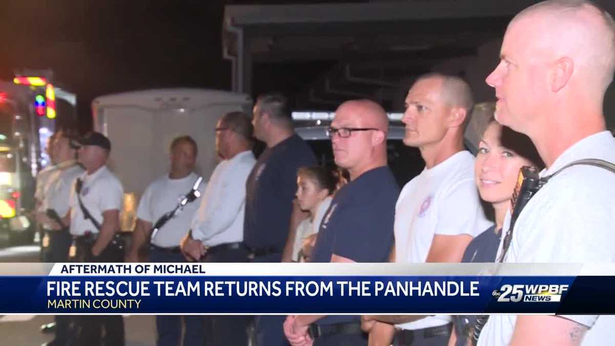 Firefighters received a hero's welcome as they return home from the ...