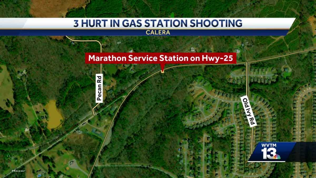 Three people shot at Calera gas station, suspect in custody