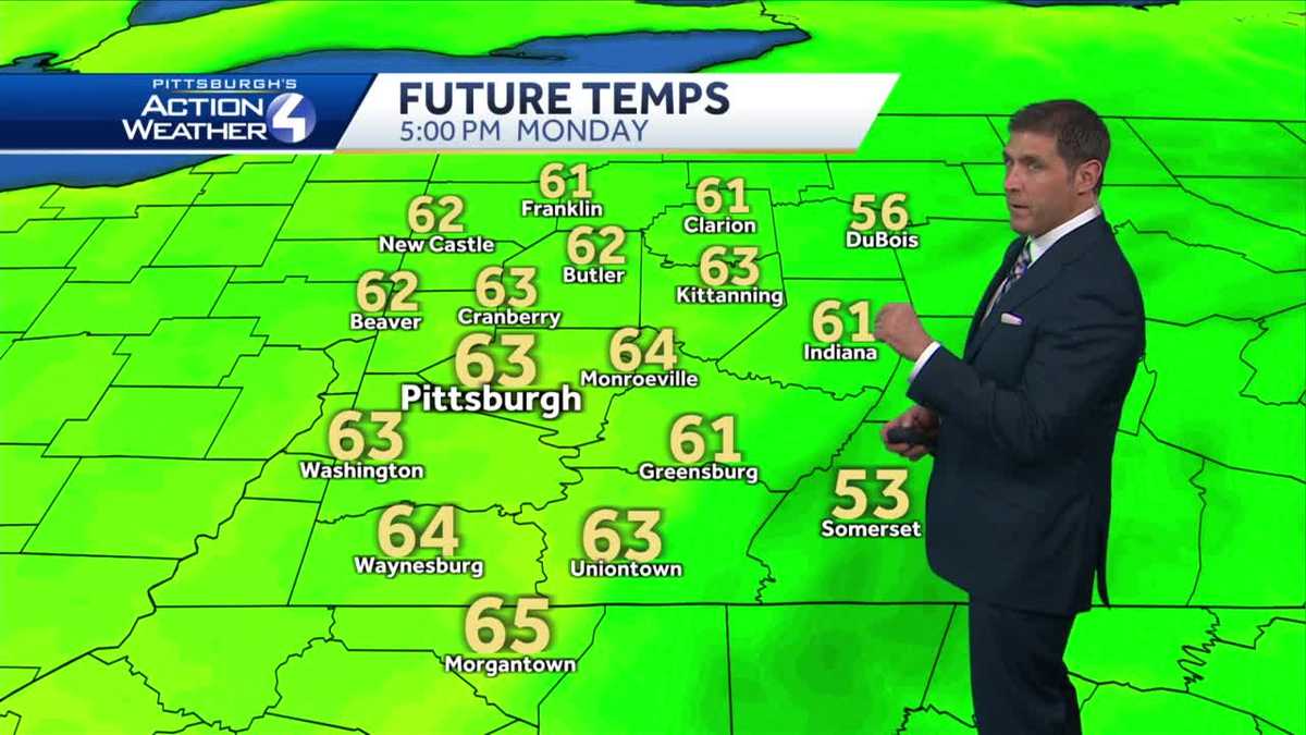 Temperatures moving into the 60s