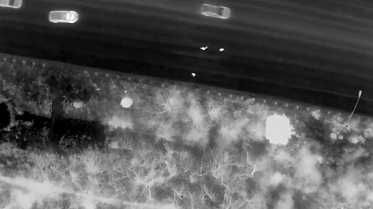 Police use thermal drone camera to arrest car break-in suspects