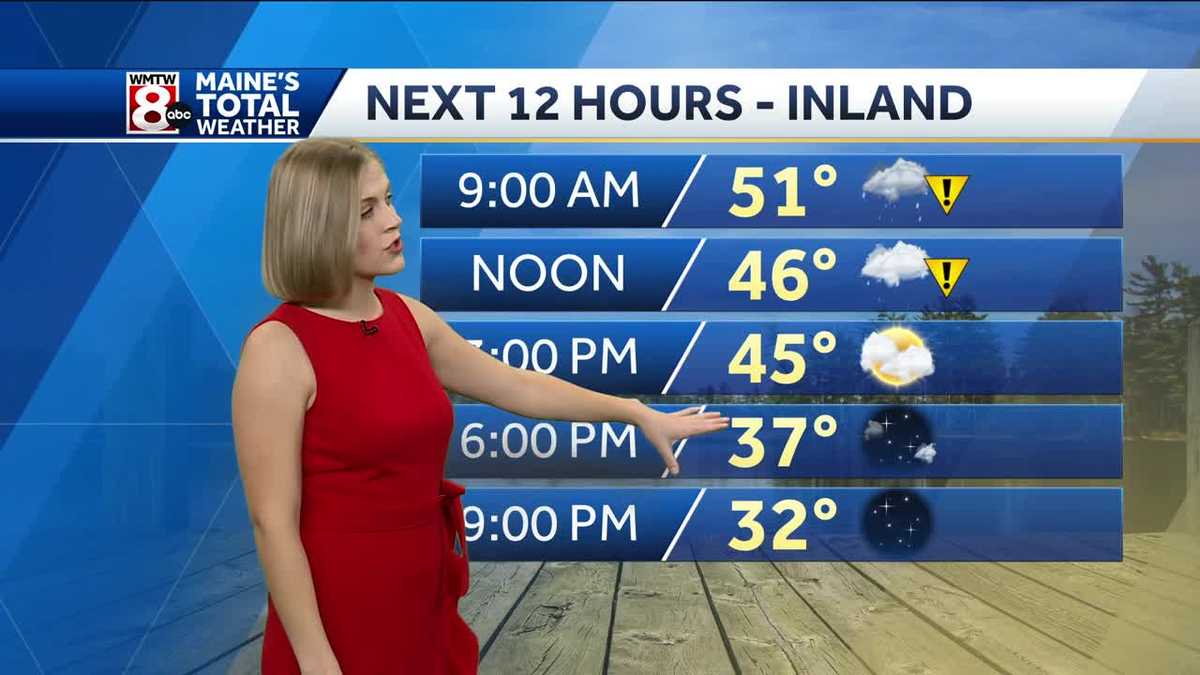 Temperatures fall as rain winds down this afternoon