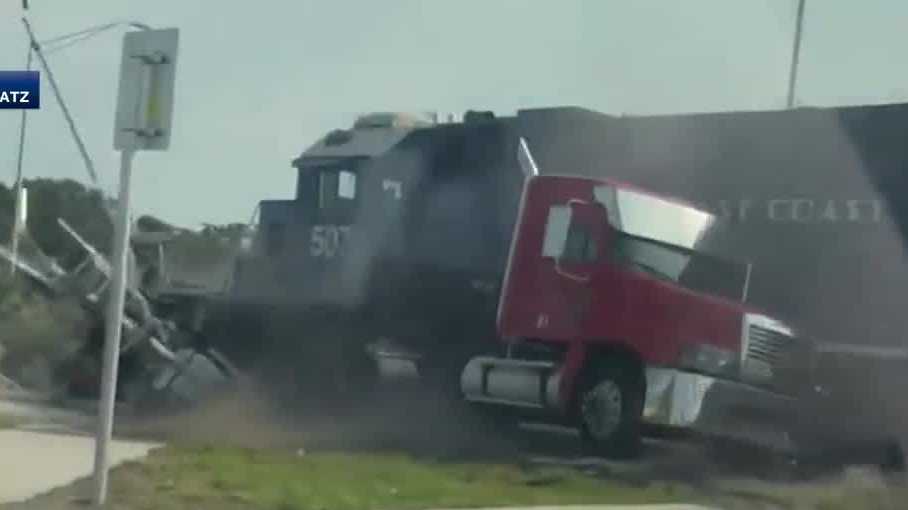 Train crashes into semi-truck near US-1 in Melbourne