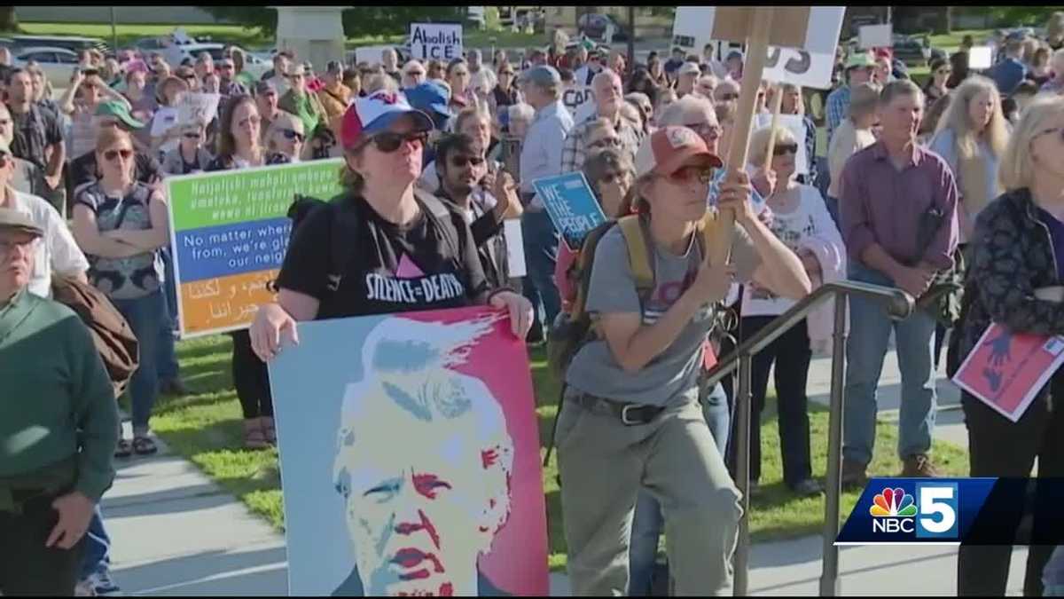 Hundreds rally at Vermont Statehouse to protest immigration policy