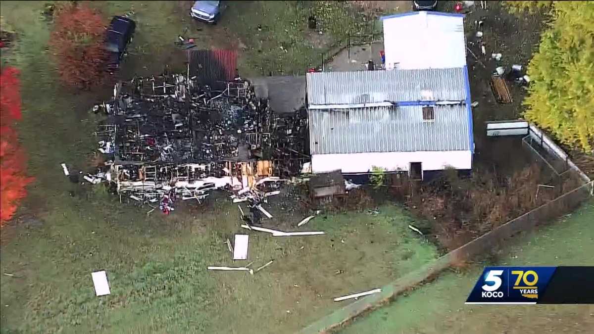 Sky 5 shows aftermath of fire that destroyed Yukon home