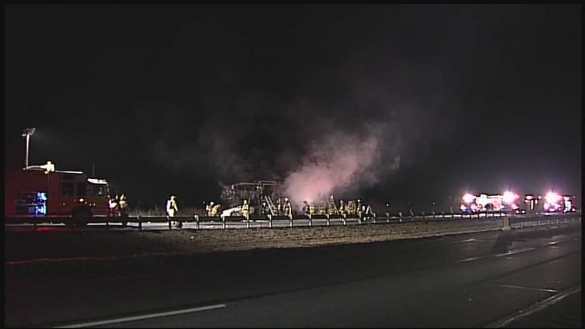 Six vehicles on car carrier destroyed in Route 222 fire