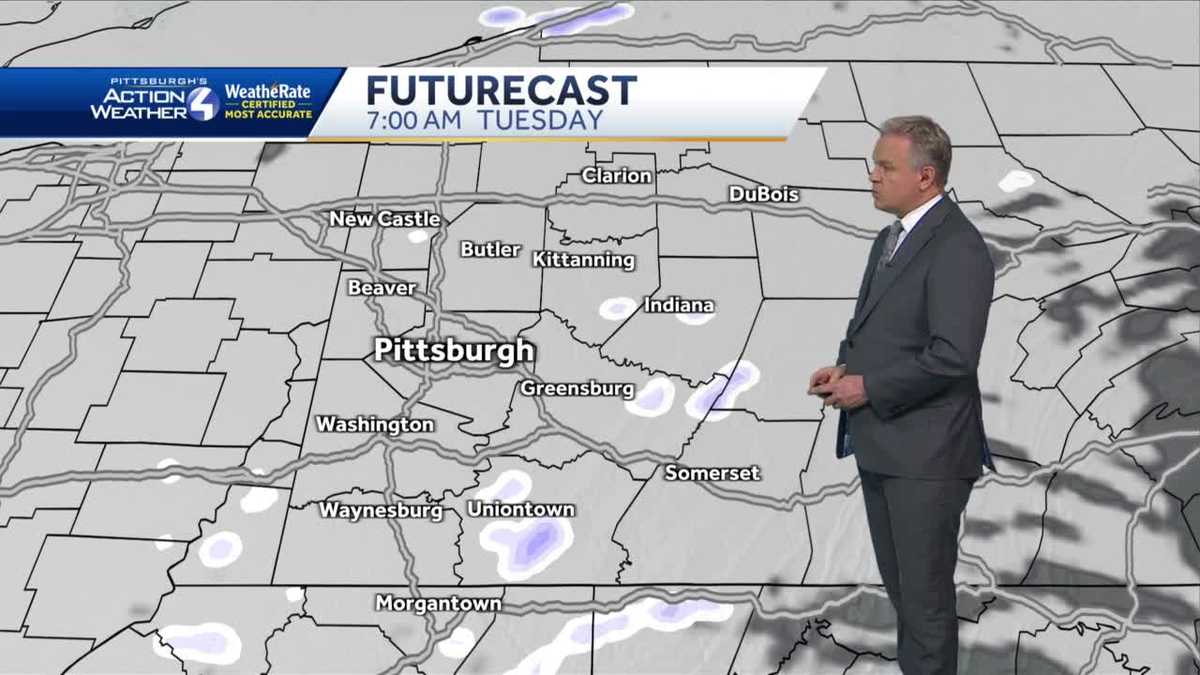 Cloudy with spotty flurries on Tuesday