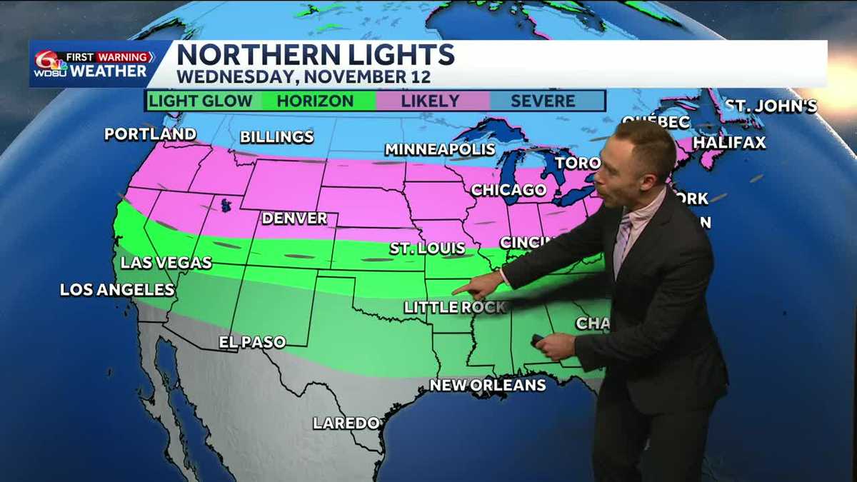 Warming Up! Northern Lights Possible Tonight. Here's when to watch the sky: