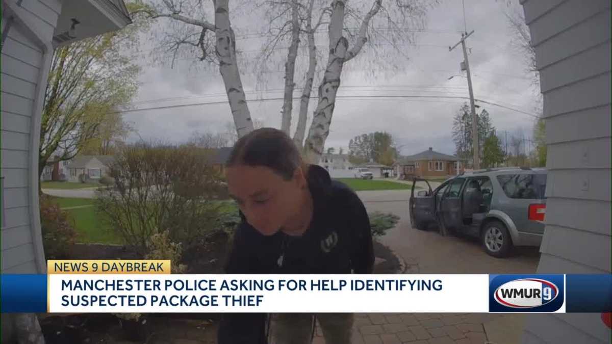 Home surveillance video shows package theft in Manchester, NH