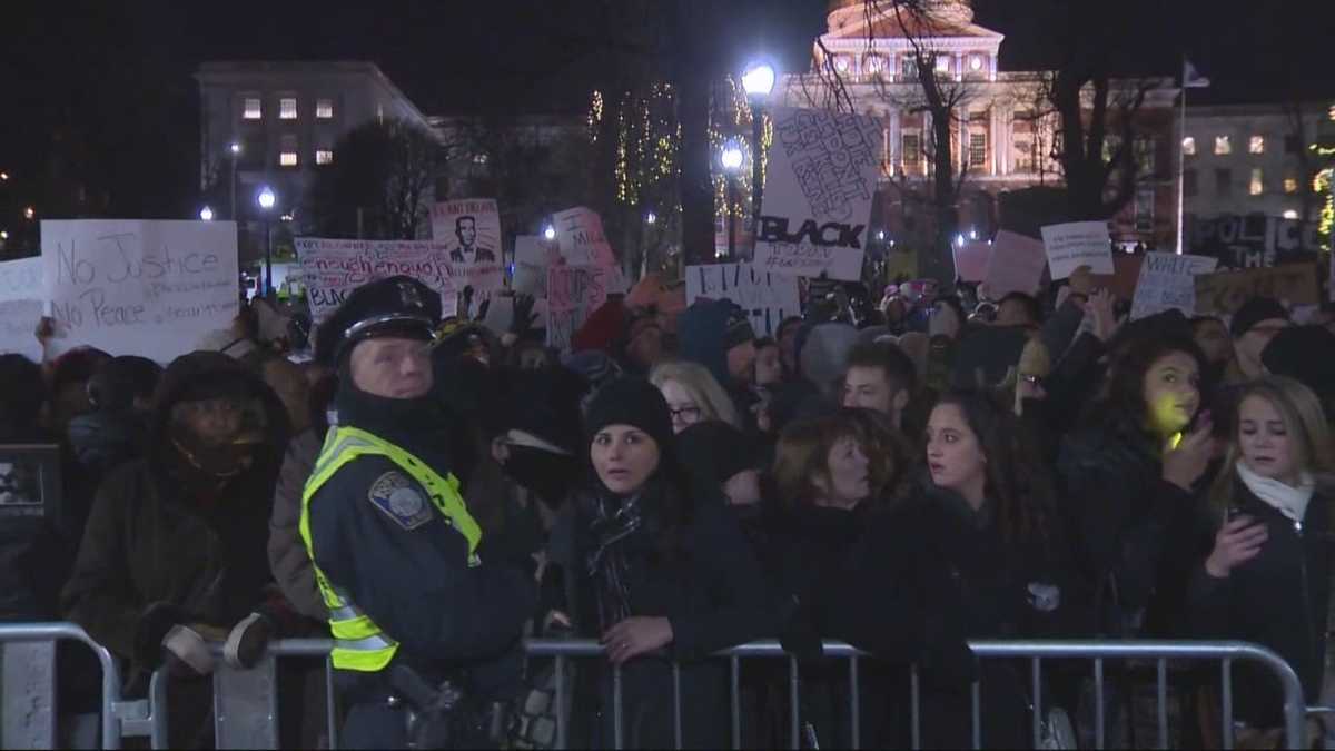 Protests on Boston Common crowded, but peaceful