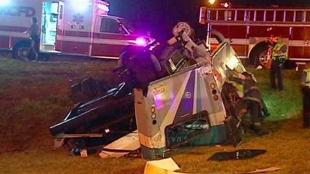 Onboard camera shows bus crash from inside