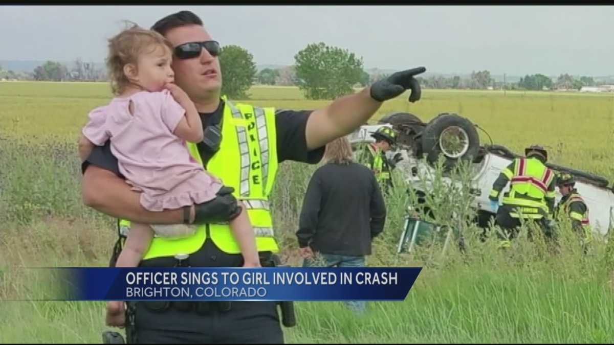 Viral Video Officer Comforts Child After Car Crash