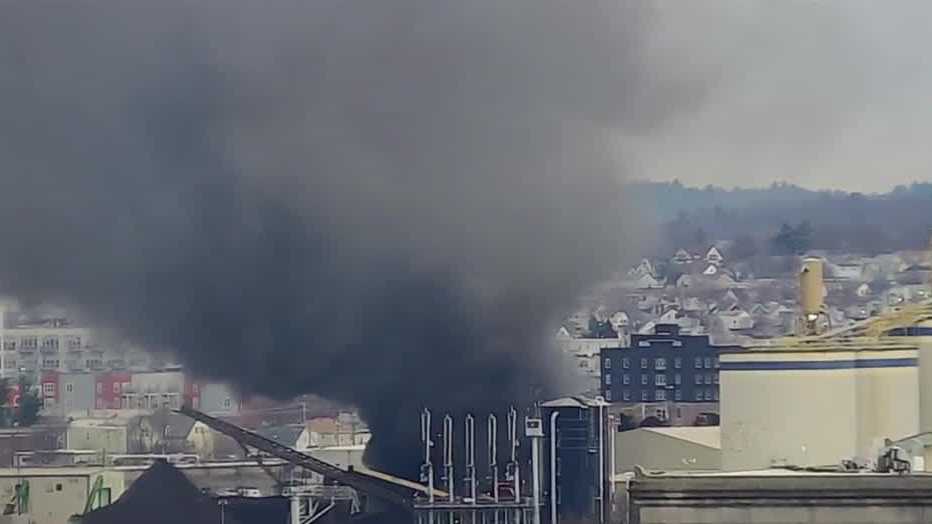 Crews battle fire at Everett scrap metal yard