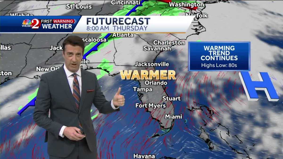Low 80s Thursday with some rain this weekend!