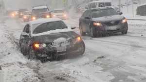 Treacherous driving conditions reported during snowstorm