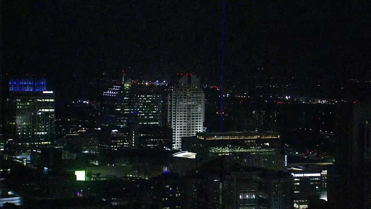 Purple light in the sky is Sacramento Kings' new victory beam