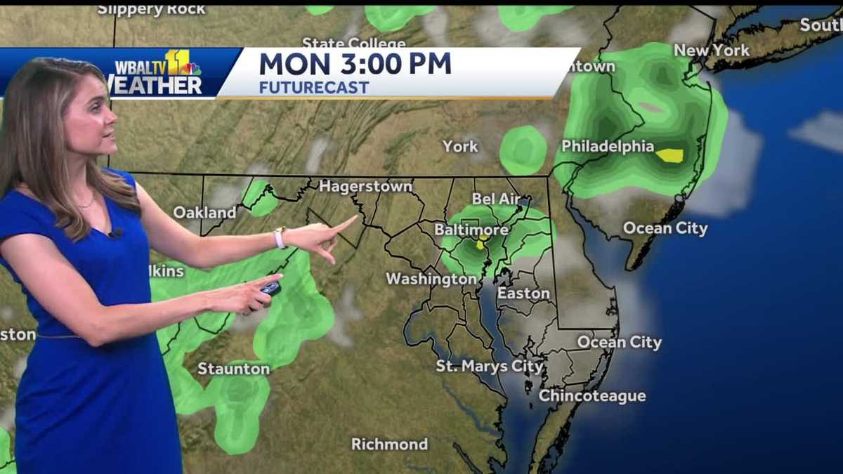 Widespread thunderstorms Monday arrive after noon