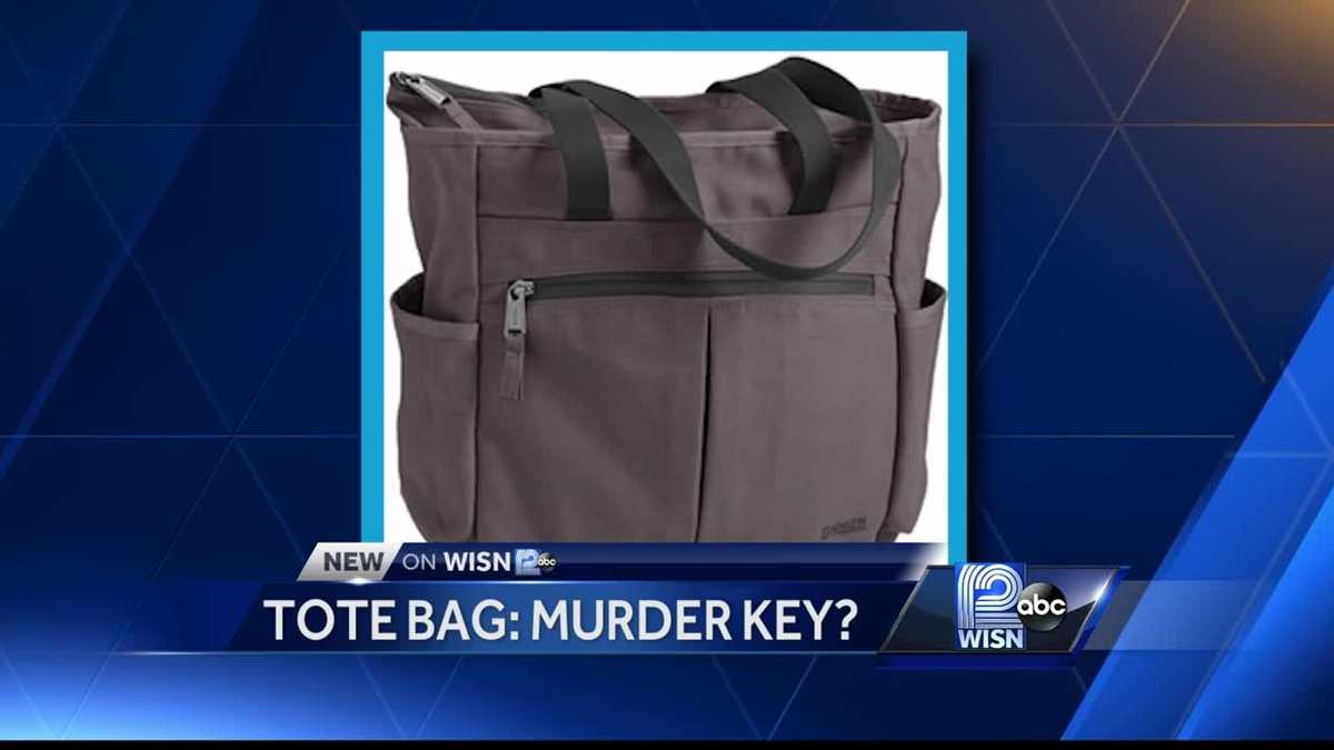 Police release image of tote bag that could help locate homicide suspect