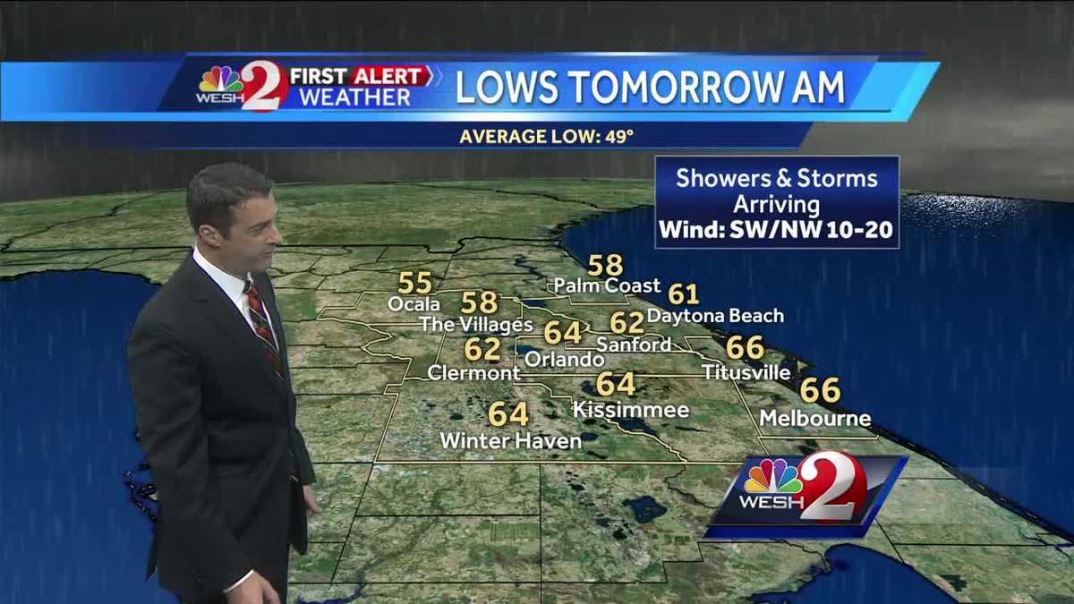 Showers, storms arriving Saturday morning