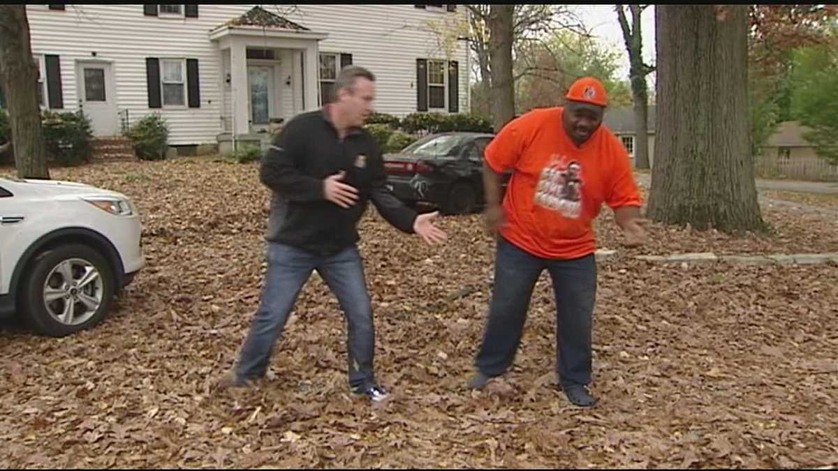 Ickey Woods teaches Mike Dardis the Ickey Shuffle