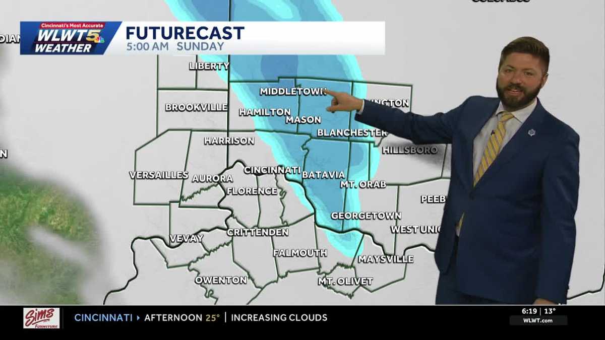 Frigid weekend with light snow Sunday