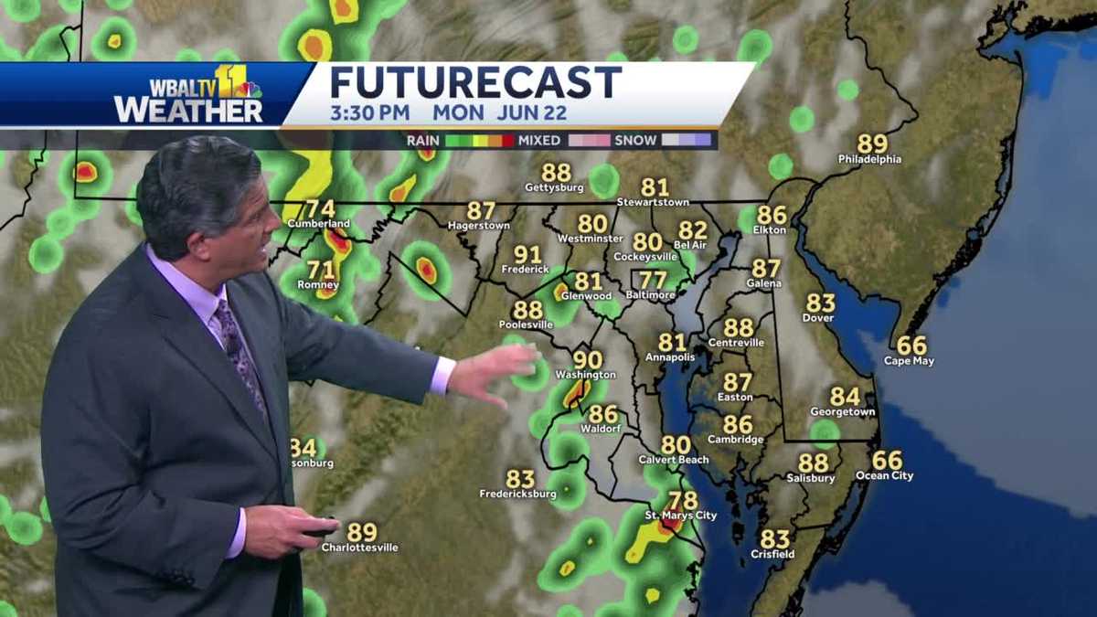 Storms return Monday afternoon