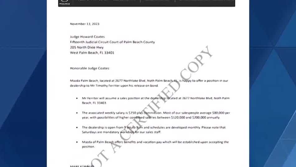 Timothy Ferriter's friend admits his wife forged job offer letter