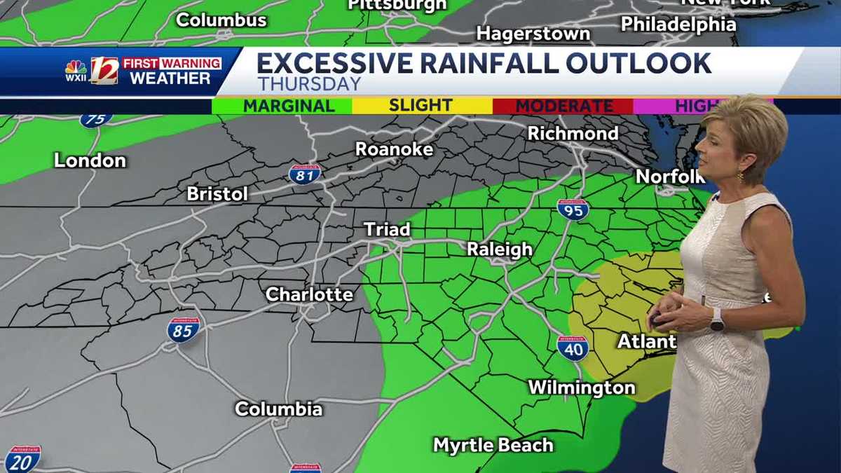 Storm brings rain north into North Carolina Thursday