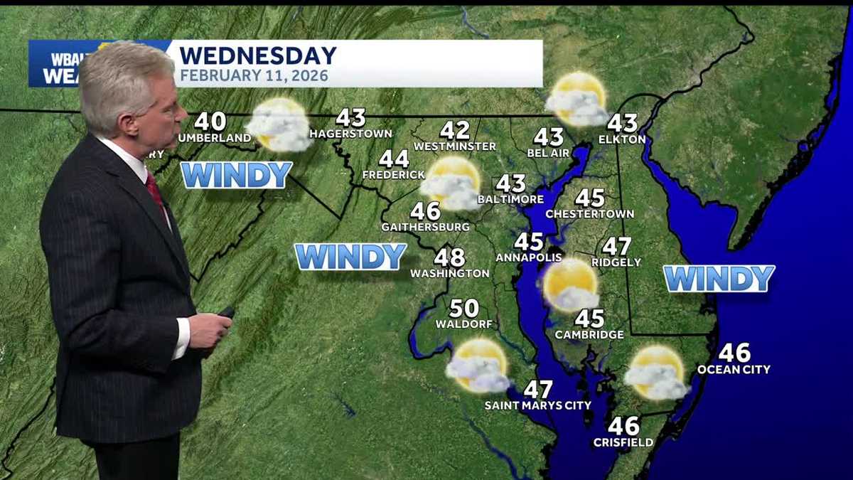 Baltimore weather: Cold front arrives Tuesday night