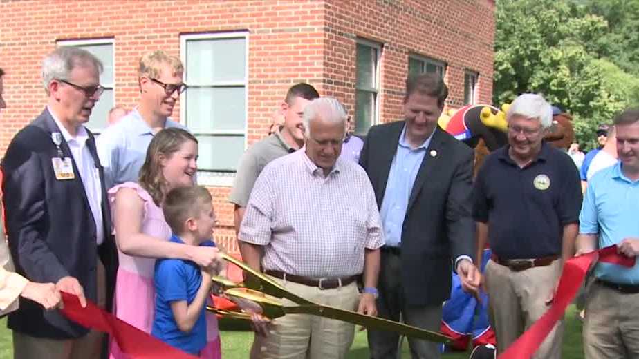 Elliot Perry helps cut ribbon on new playground at Dartmouth Health ...