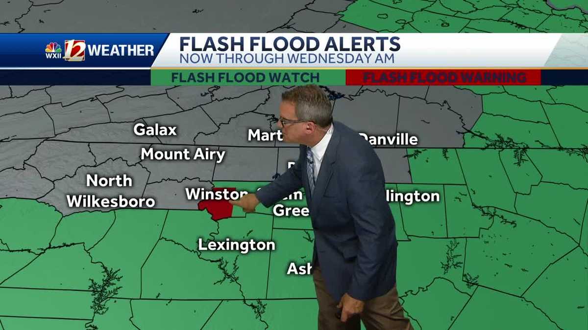 WATCH: Flash Flood Watch, periods of rain through Wednesday