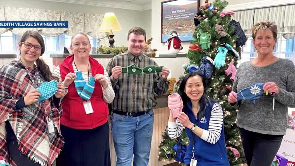 NH bank collects mittens, hats for those who need them