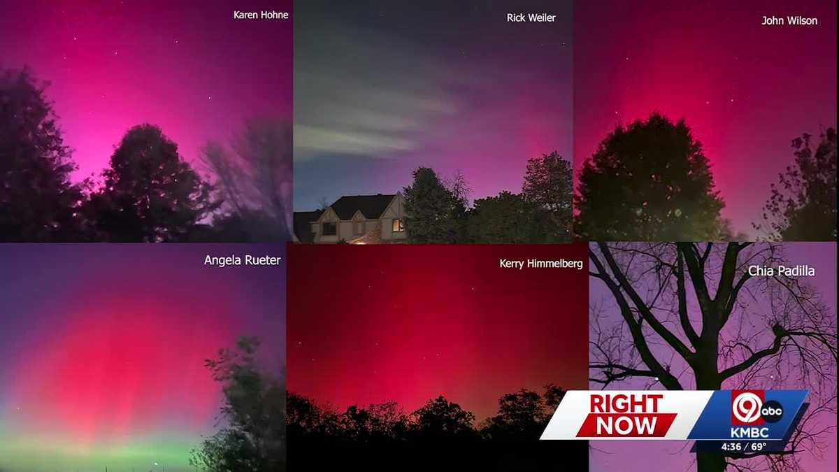 Northern lights glow over Kansas City after solar storm