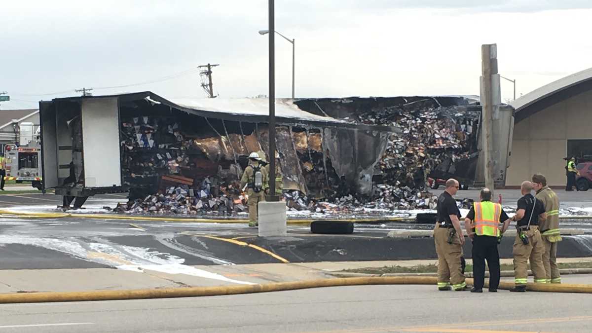 Truck full of cheese catches fire
