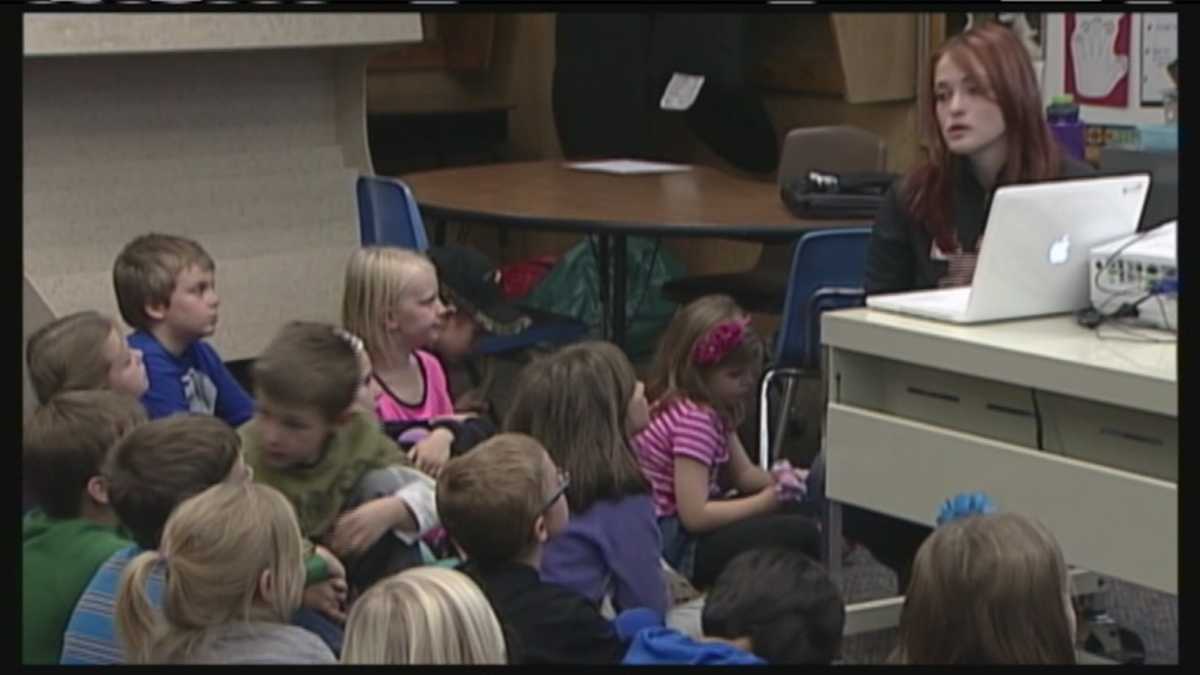 Meteorologist Mallory Brooke visits Williams-Cone School