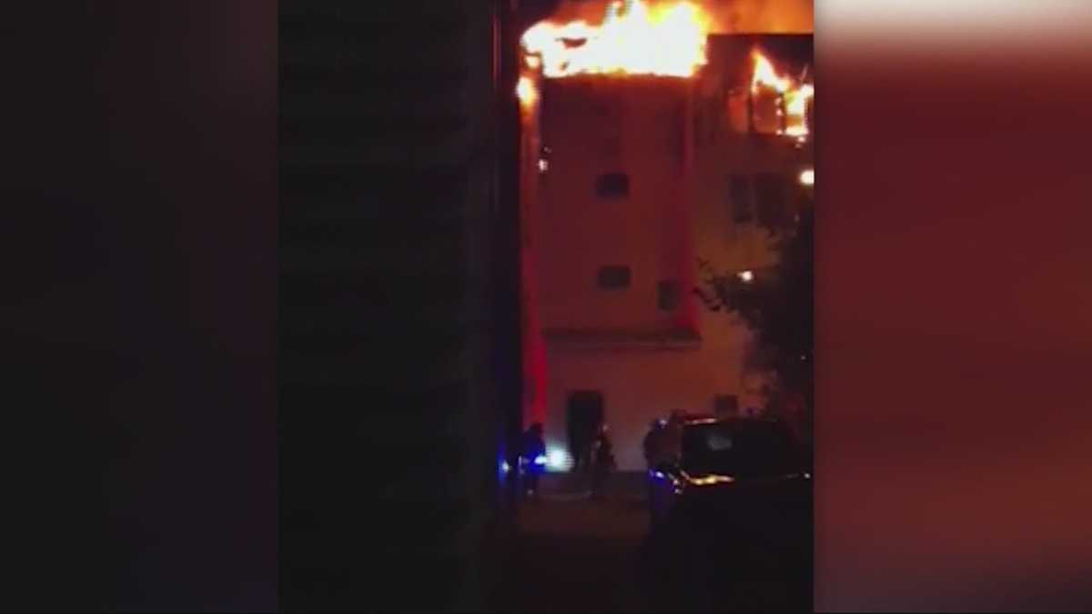 Firefighters escape backdraft explosion