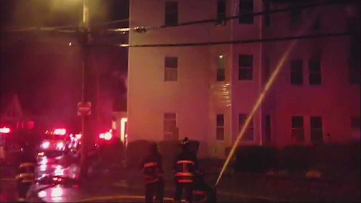 Crews battle Lawrence fire